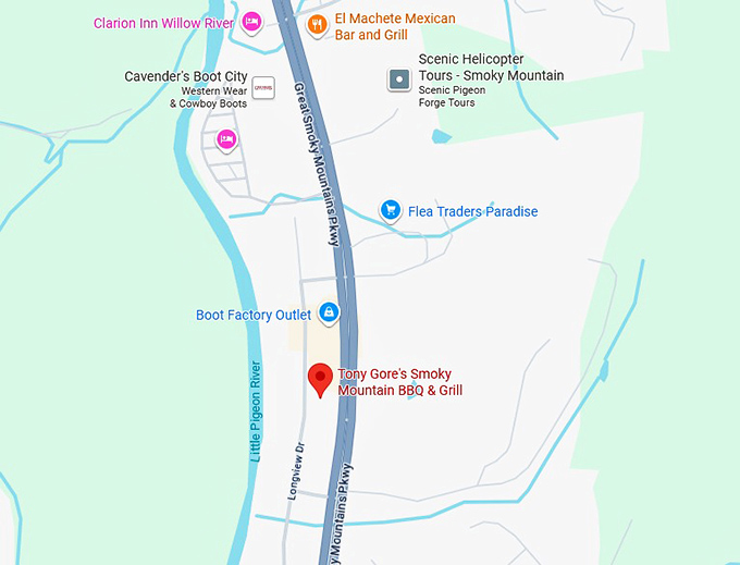 16. smoky mountain bbq map