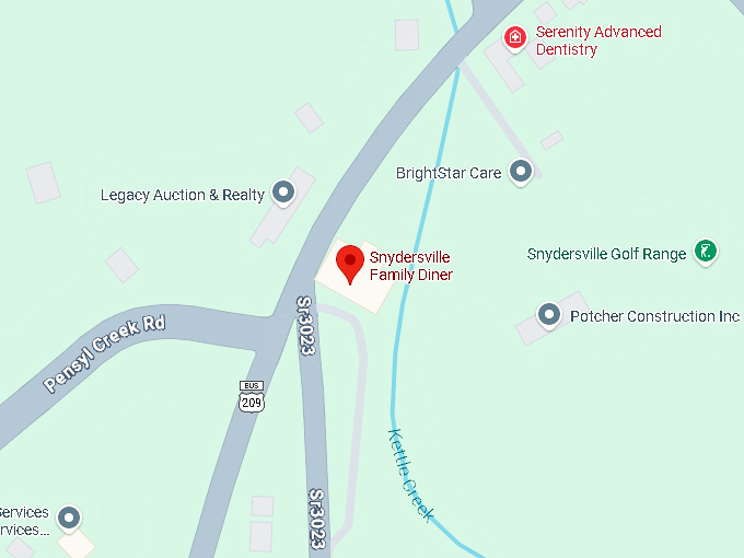 16. snydersville family diner map