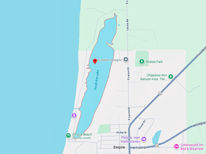 south bar lake beach map