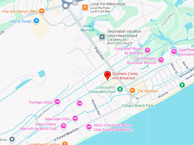 16. southern coney and breakfast map