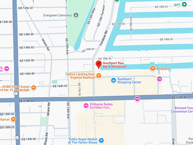 16. southport raw bar map