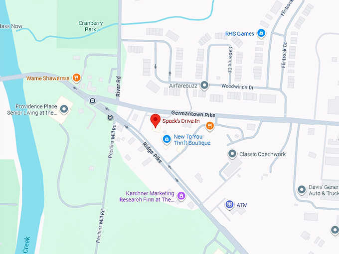 16. speck's drive in map