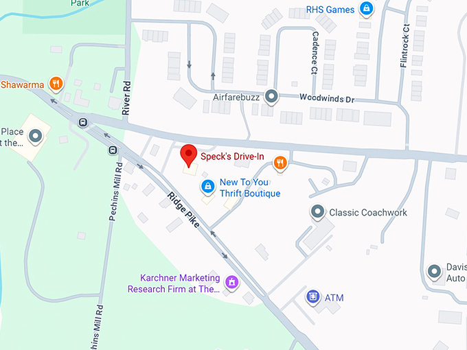 16. speck's drive in map