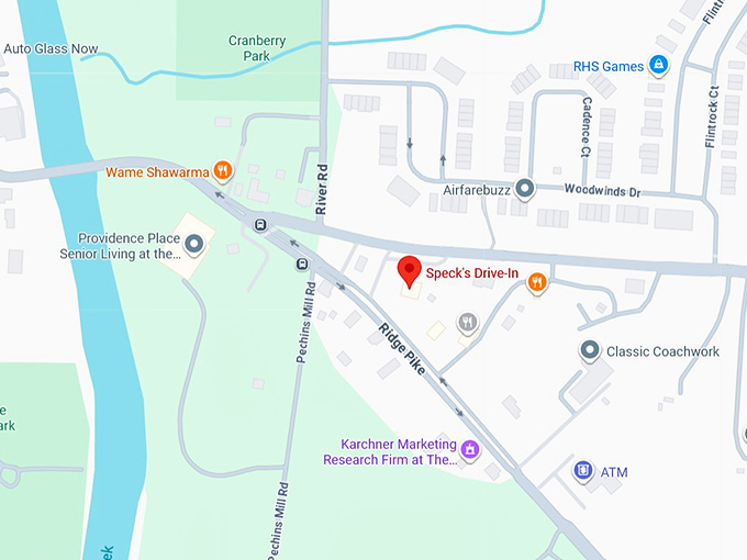 16. speck's drive in map