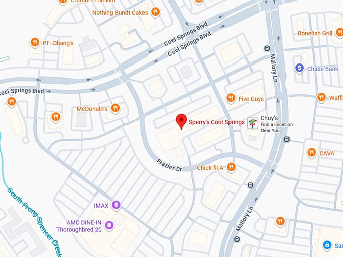 16. sperry's cool springs map