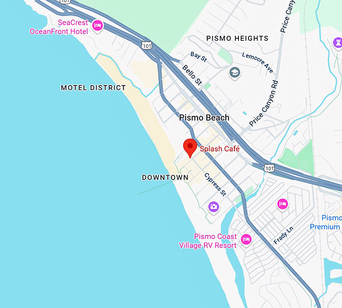 splash caf&eacute; map