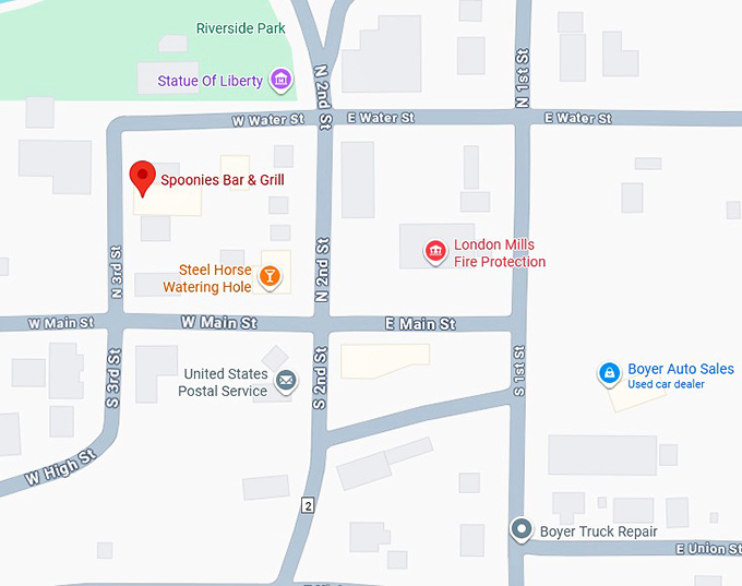 16. spoonies bar & grill map