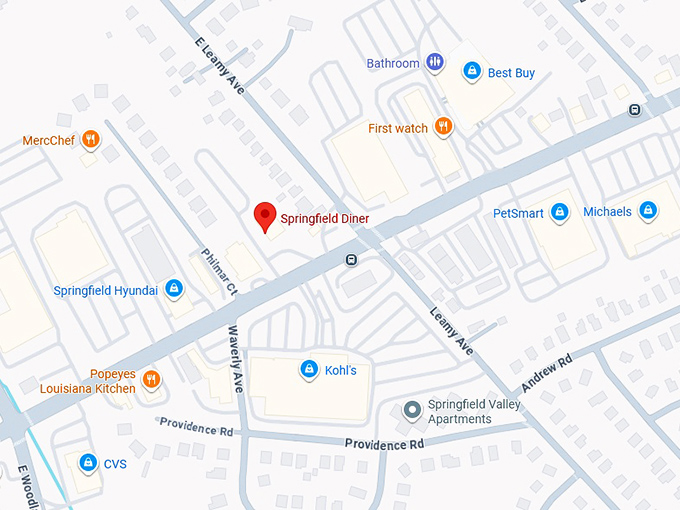 16. springfield diner 720 baltimore pike map