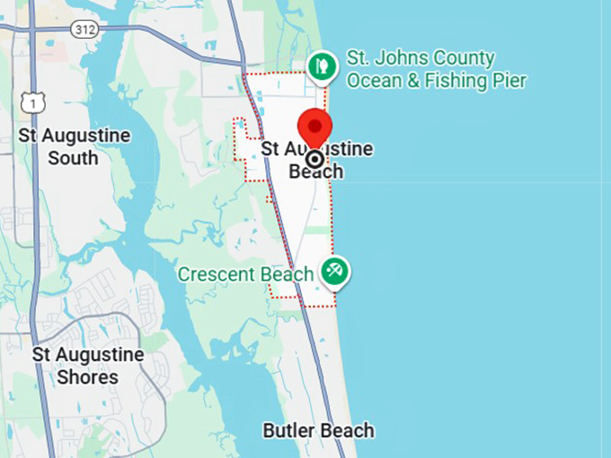 16. st augustine beach, fl map