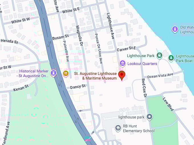 16. st. augustine lighthouse & maritime museum map