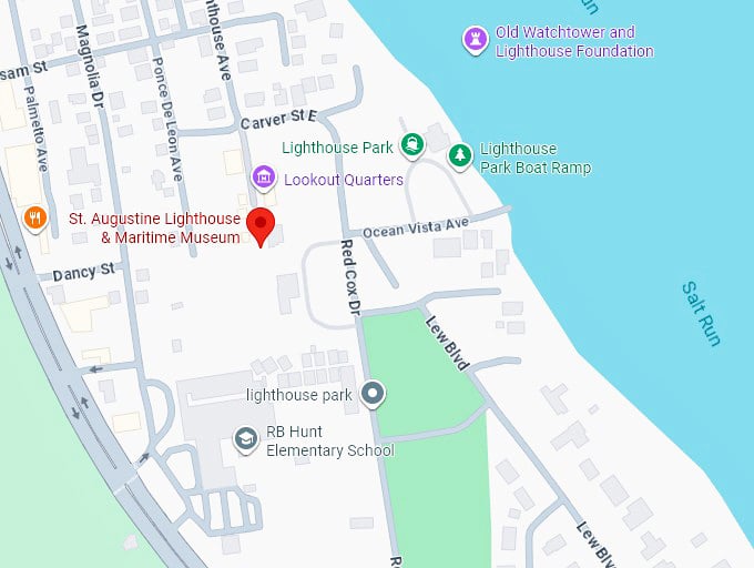 16. st. augustine lighthouse & maritime museum map