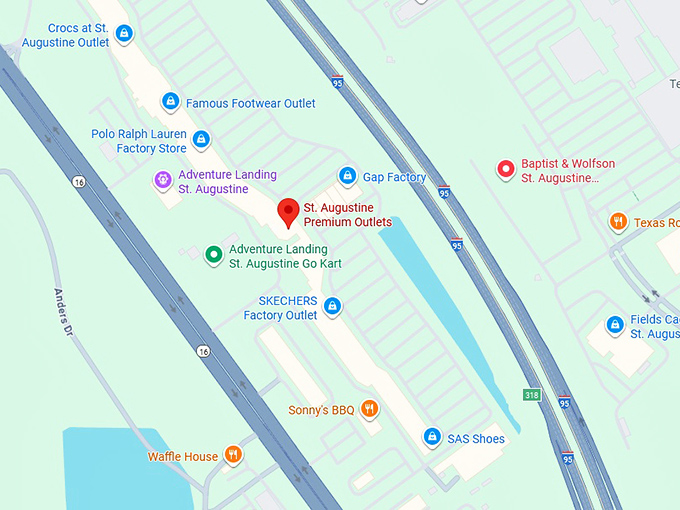 16. st. augustine premium outlets map
