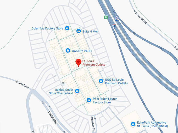 16. st. louis premium outlets map