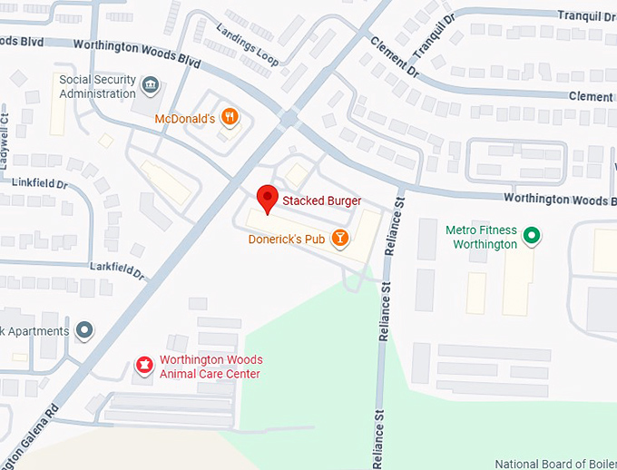 16. stacked burger co map