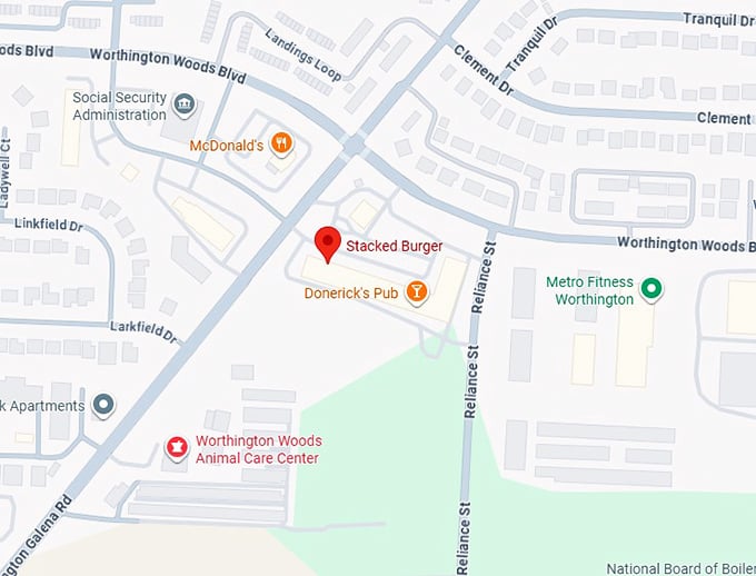 16. stacked burger co map