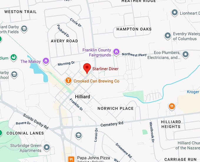 16. starliner diner map