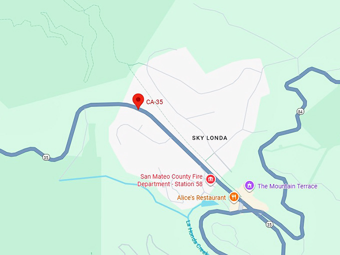 16. state route 35 skyline boulevard (ca 35) map