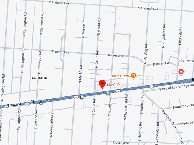 stav&rsquo;s diner map