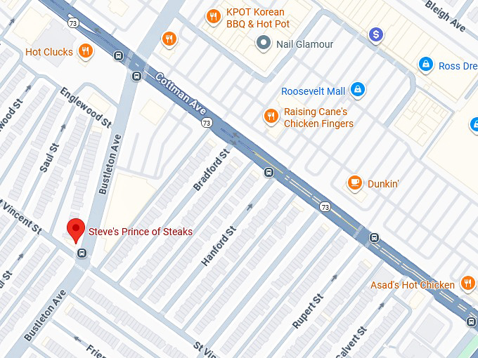 16. steve&rsquo;s prince of steaks (northeast location) map