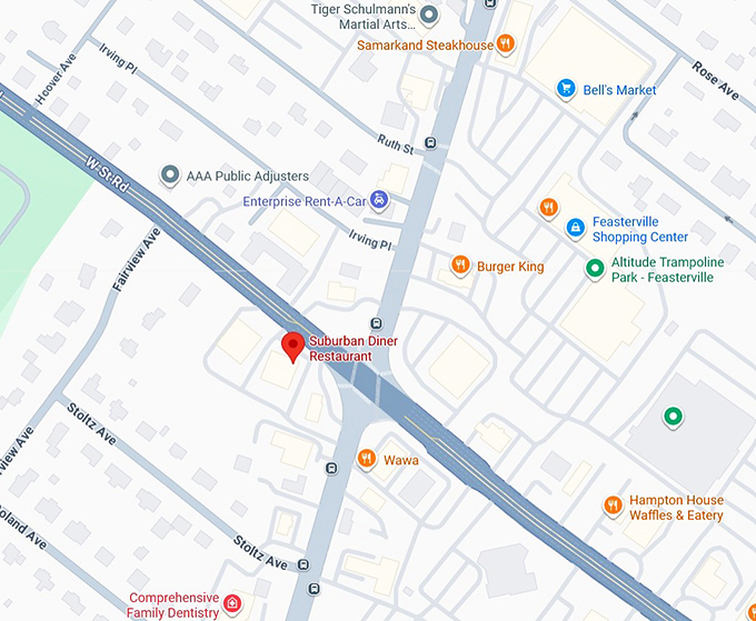 16. suburban diner map