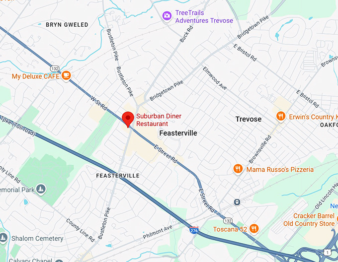 16. suburban diner map