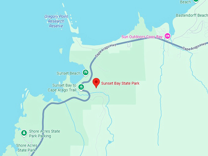 sunset bay state park map