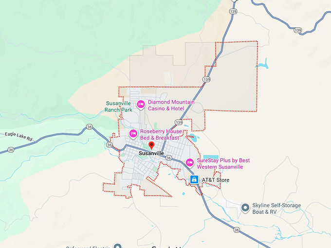 16. susanville, ca map