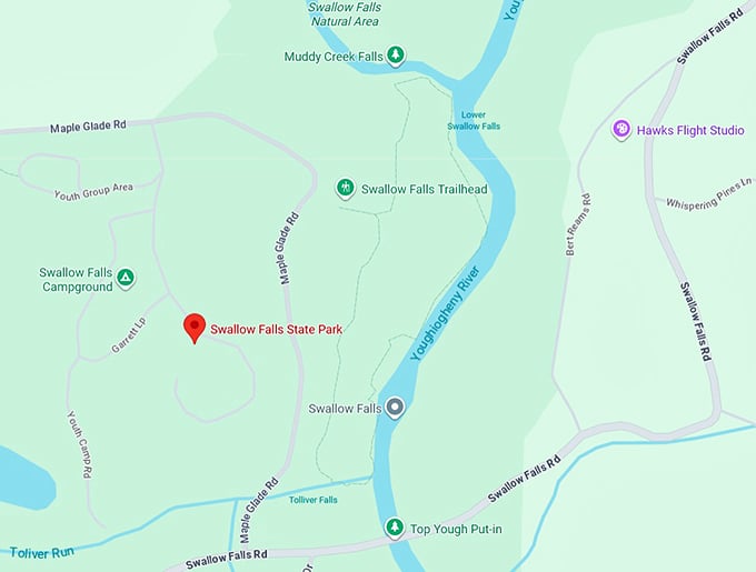 16. swallow falls state park map