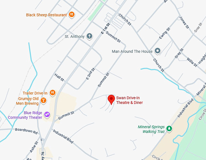 16. swan drive in theatre & diner map