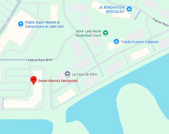 16. sweet mama's restaurant map