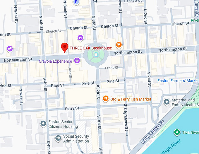 16. three oak steakhouse map