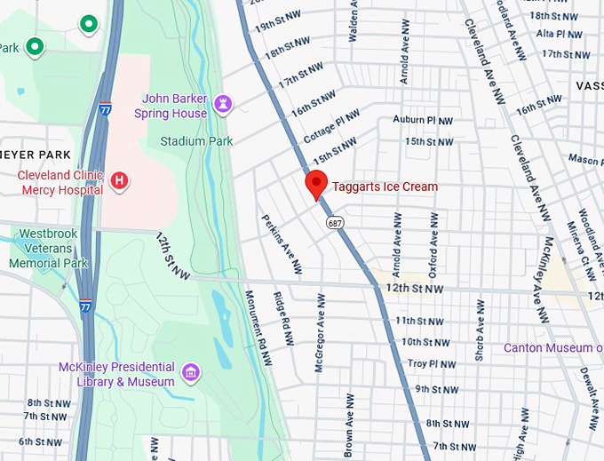 16. taggarts ice cream map