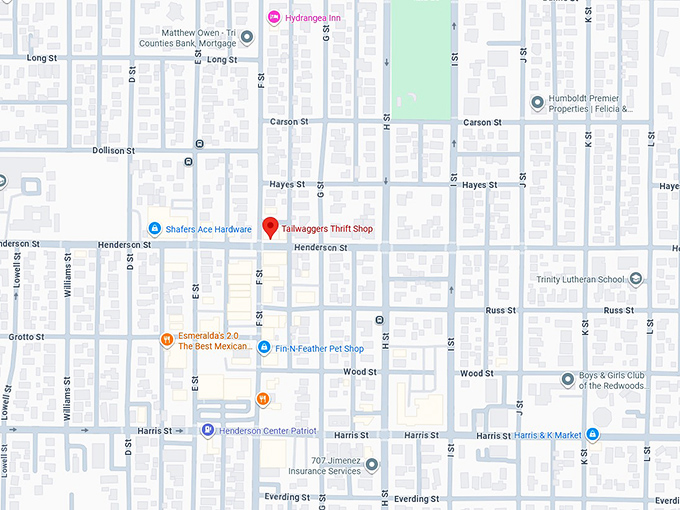 16. tailwaggers thrift shop map