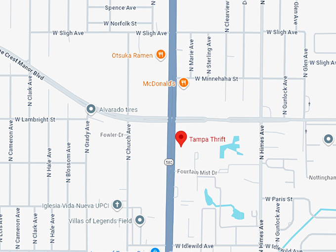 16. tampa thrift map