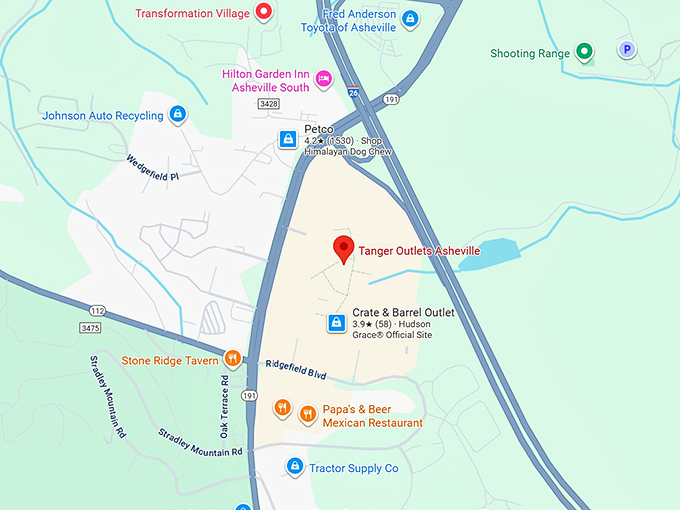 16. tanger outlets asheville map