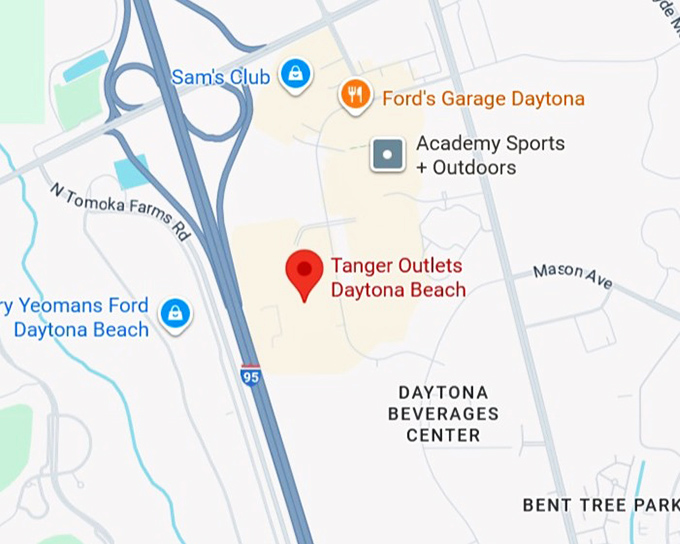 16. tanger outlets daytona beach map