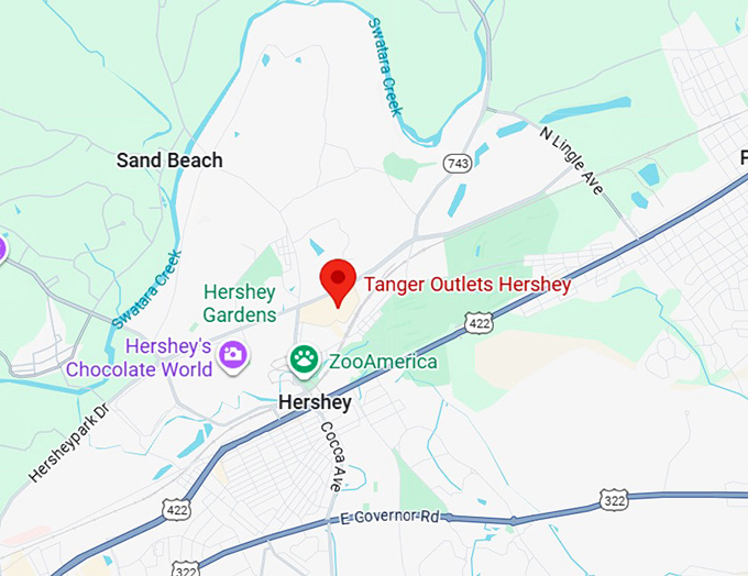 16. tanger outlets hershey map