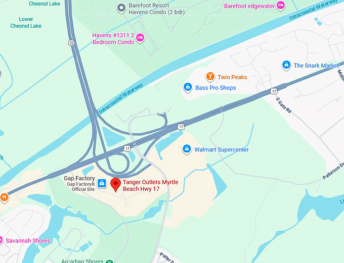 16. tanger outlets myrtle beach hwy 17 map