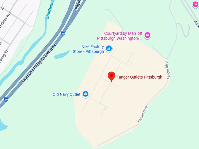 16. tanger outlets pittsburgh map
