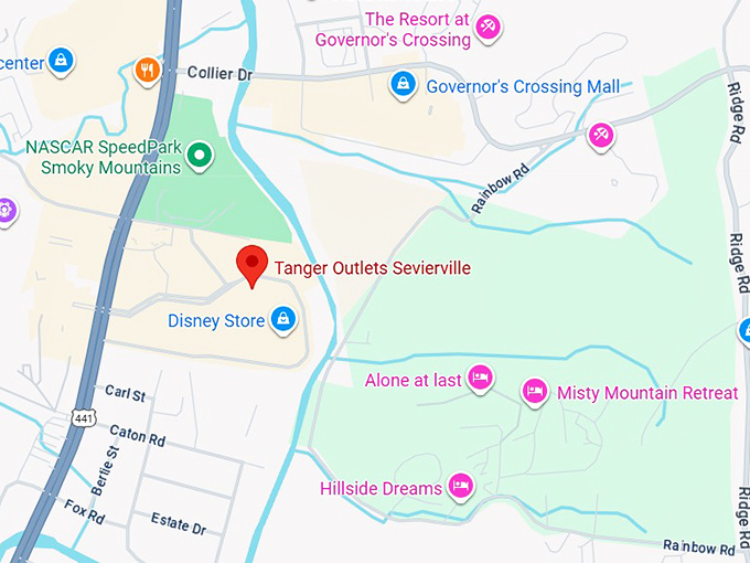 16. tanger outlets sevierville map