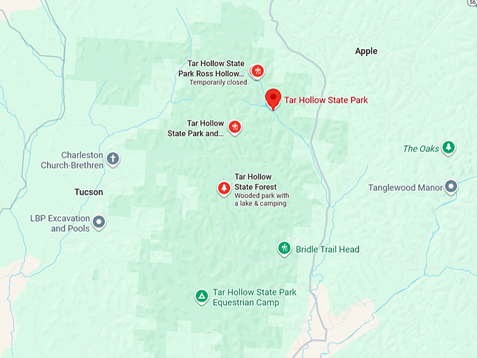 16. tar hollow state park map