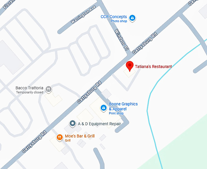 16. tatiana's restaurant map