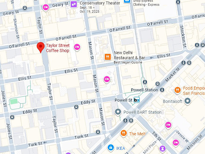 16. taylor street coffee shop map