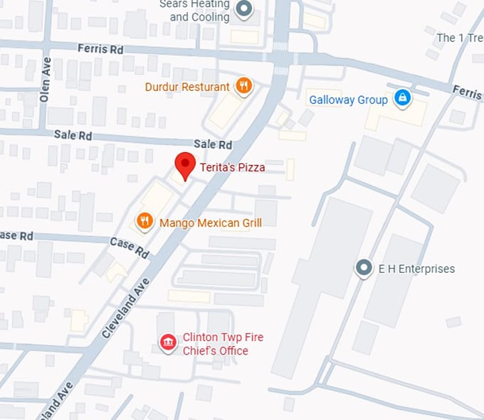 16. terita's pizza map