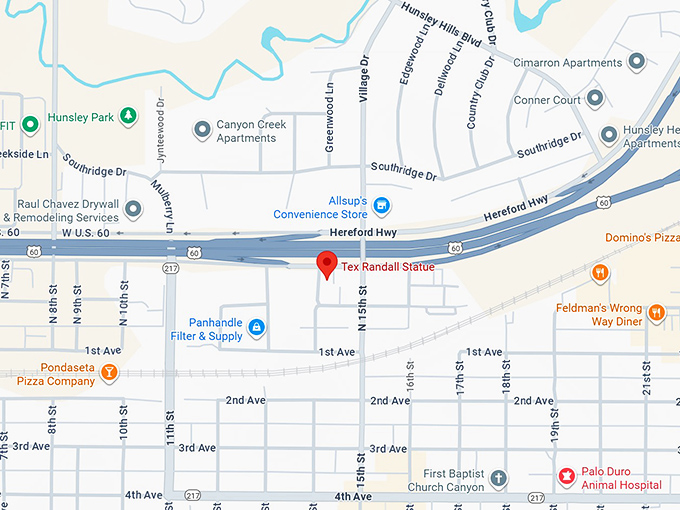 16. tex randall statue map