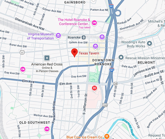 16. texas tavern map