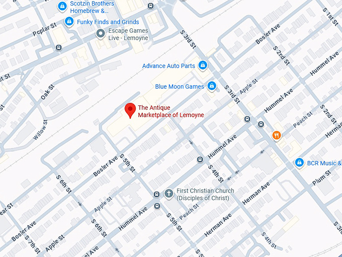 16. the antique marketplace of lemoyne map