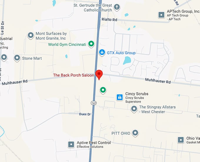 the back porch saloon map