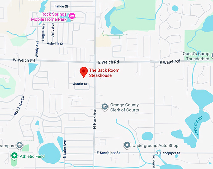 16. the back room steakhouse map