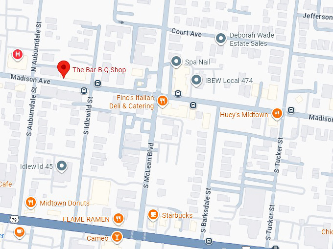 16. the bar b q shop map